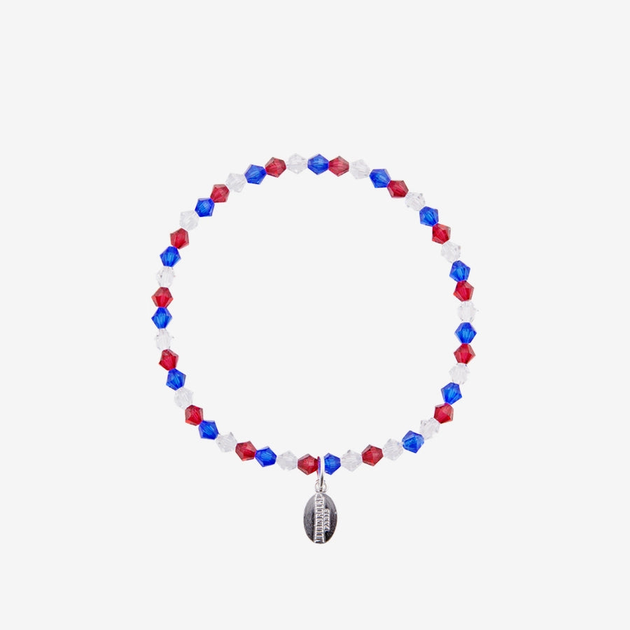 Bracelet de perles bleues, blanches et rouges – Moulin Rouge