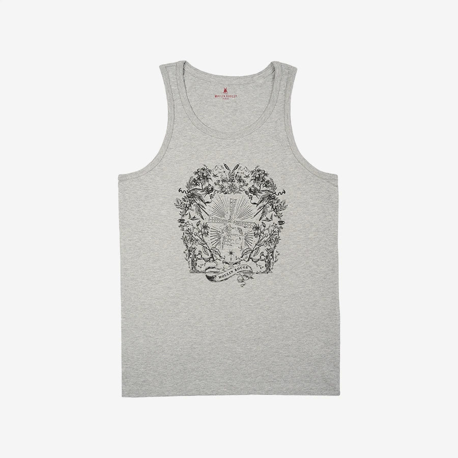 Men's gray round-neck tank top - Moulin Rouge